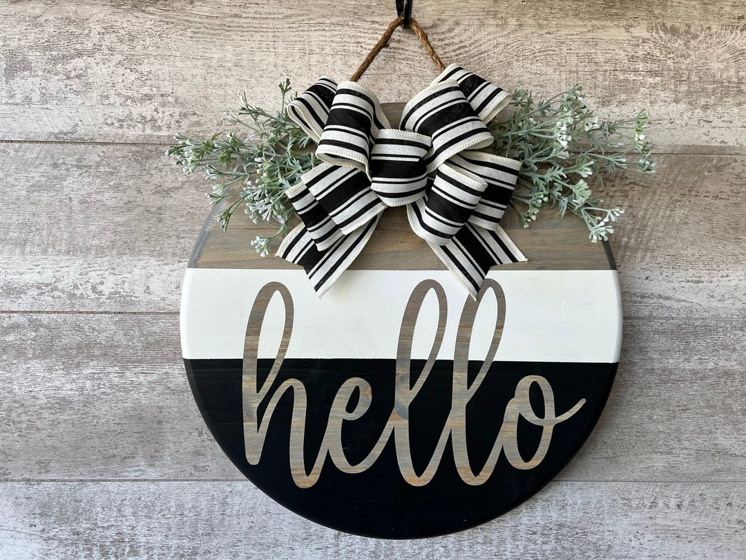Hello Front Door Hanger, Interchangeable Bow Door Hanger, Front Door ...