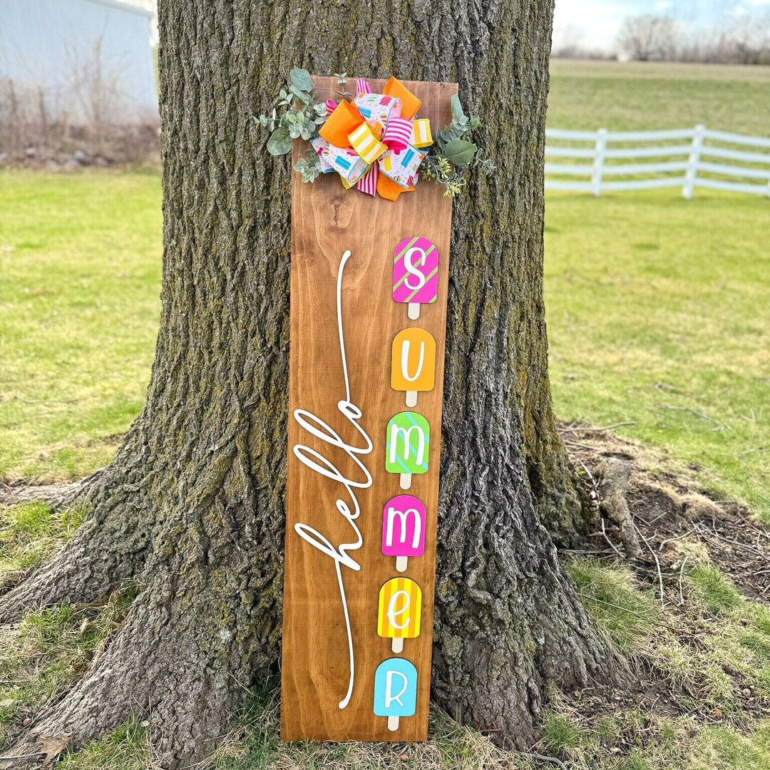 Hello Summer Porch Leaner, Popsicle Front Porch Decor, Summer Home ...