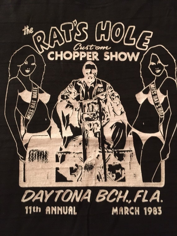 Vintage 80's Rats Hole Bike Week t-shirt . RARE FIND … - Gem
