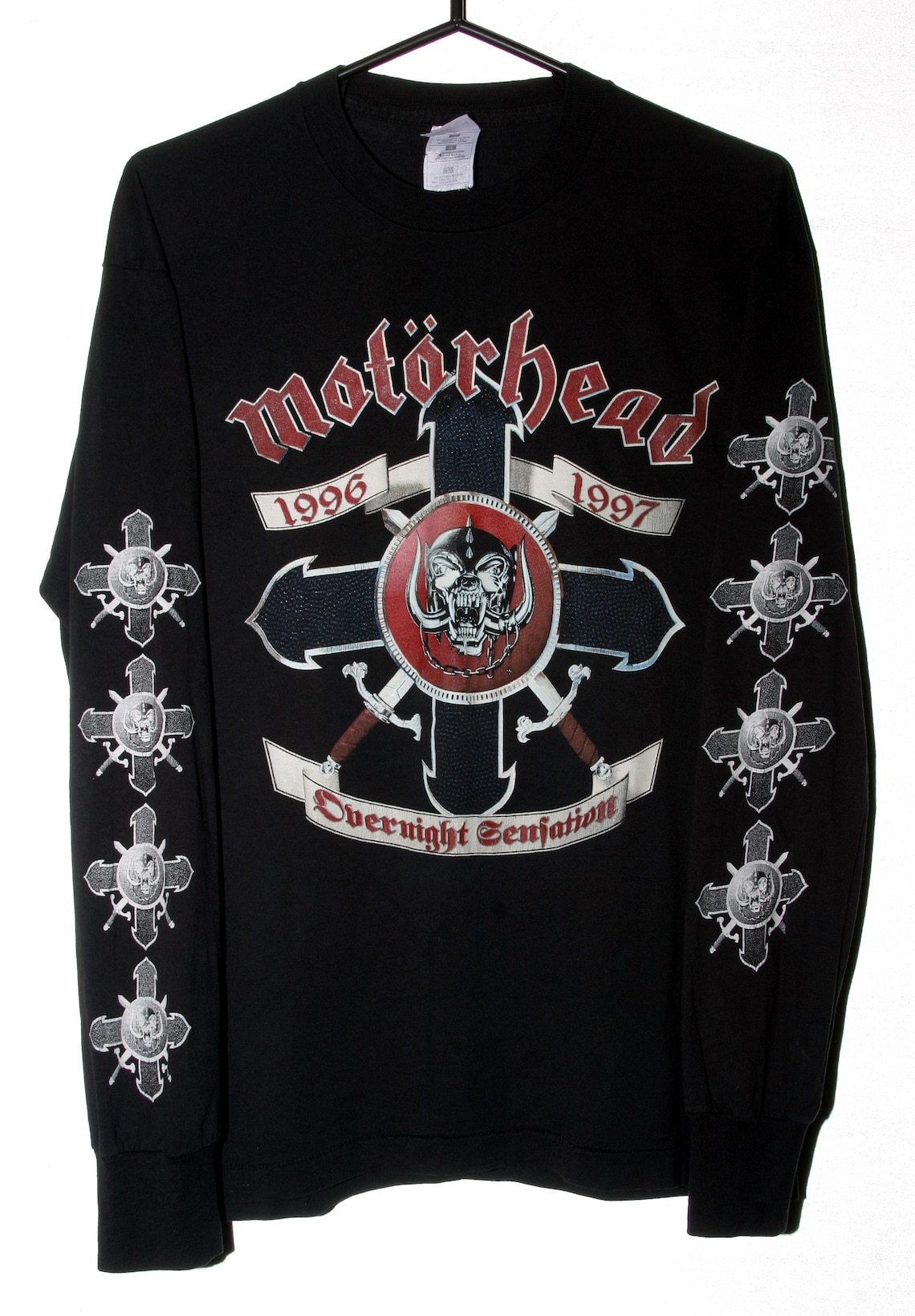Vintage MOTORHEAD Long Sleeve T-shirt .OVERNIGHT SENSATION Tour '96'97 ...