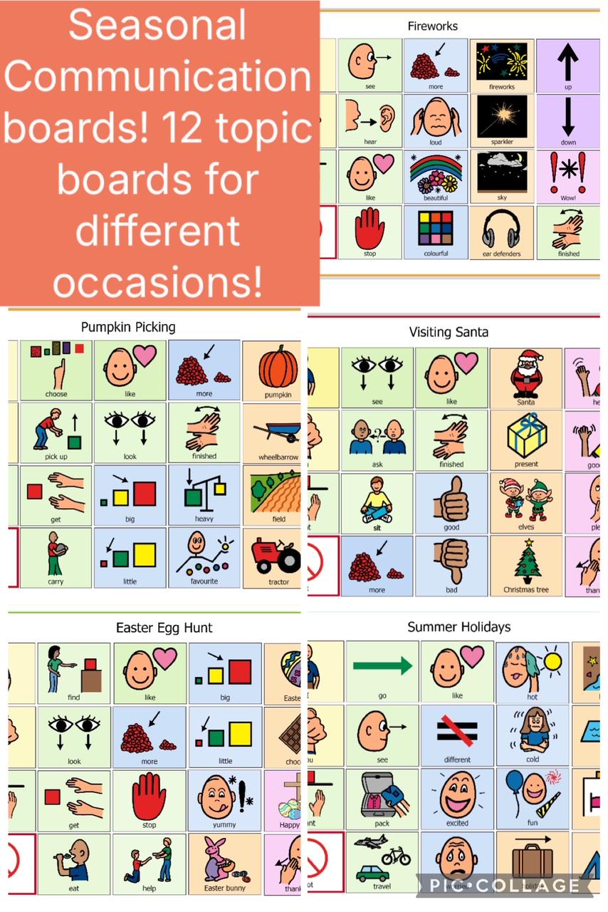 Seasonal AAC Communication Boards - Etsy