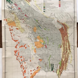Raro mapa geológico vintage de Bolivia 1944. Escala 1:212.000 - Etsy México