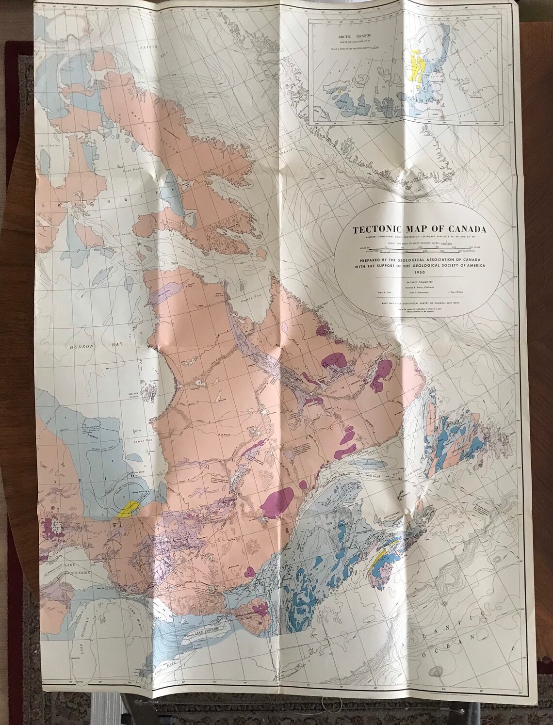 Large and Rare Tectonic Map of Canada (2 Parts). Scale 1:50.000 - Etsy
