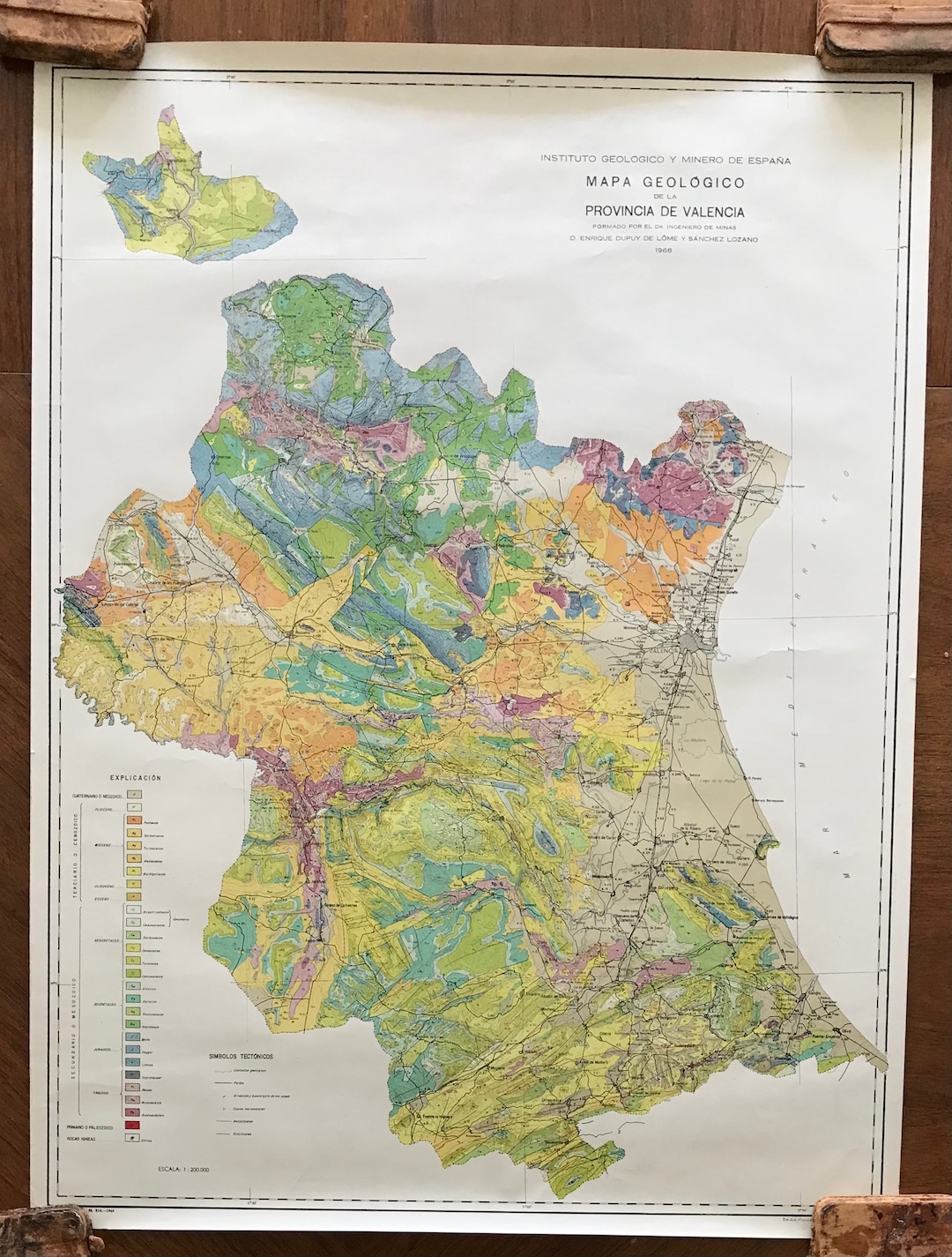 Vintage Geologic Map Valencia (spain). 1969 - Etsy
