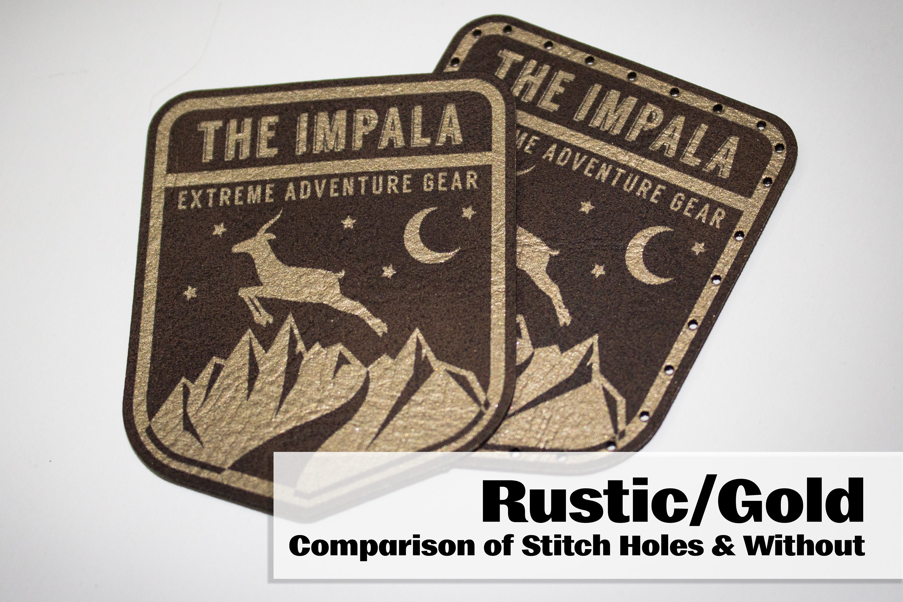 Custom Logo Leatherette Patches Multiple Colors Mockup | Etsy