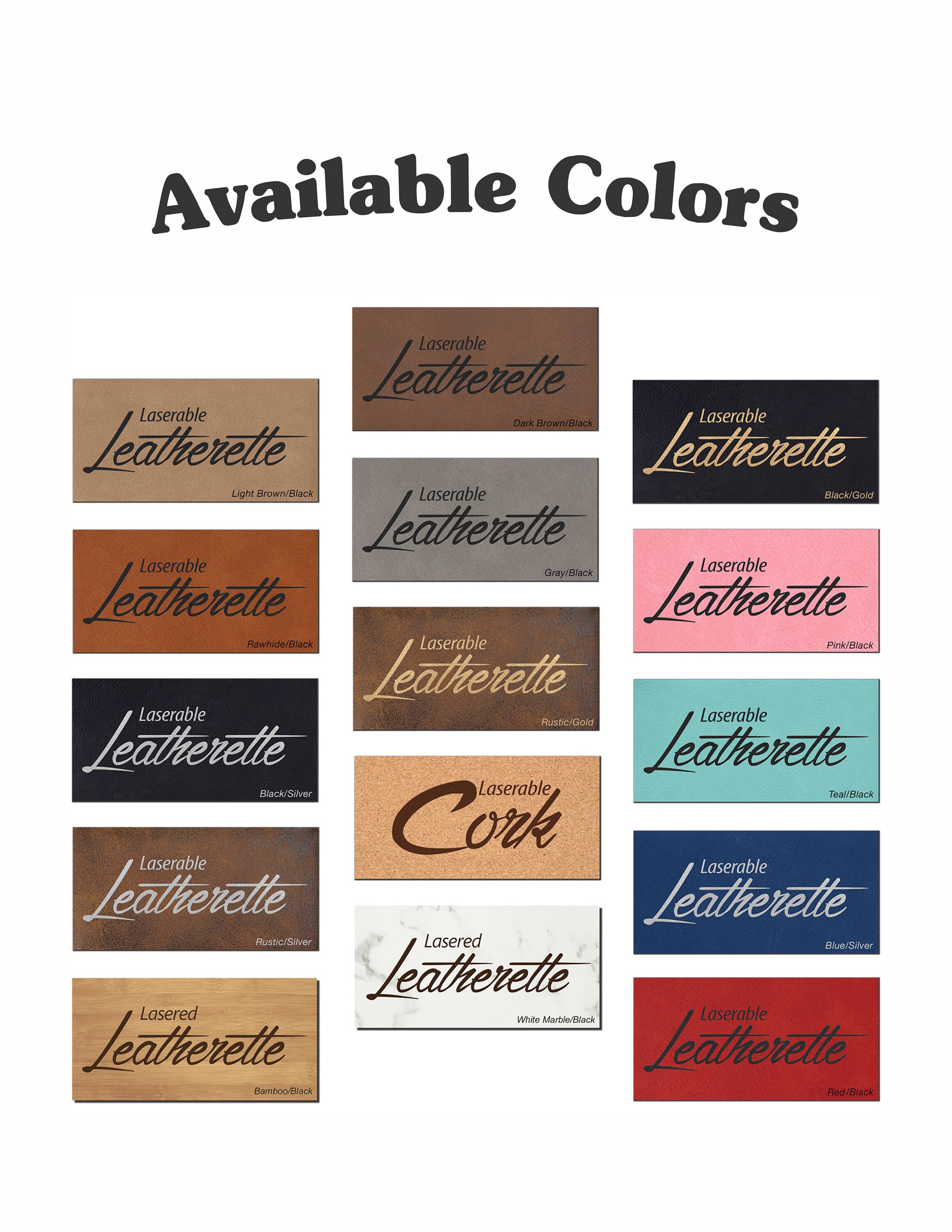 Custom Logo Leatherette Patches Multiple Colors Mockup | Etsy