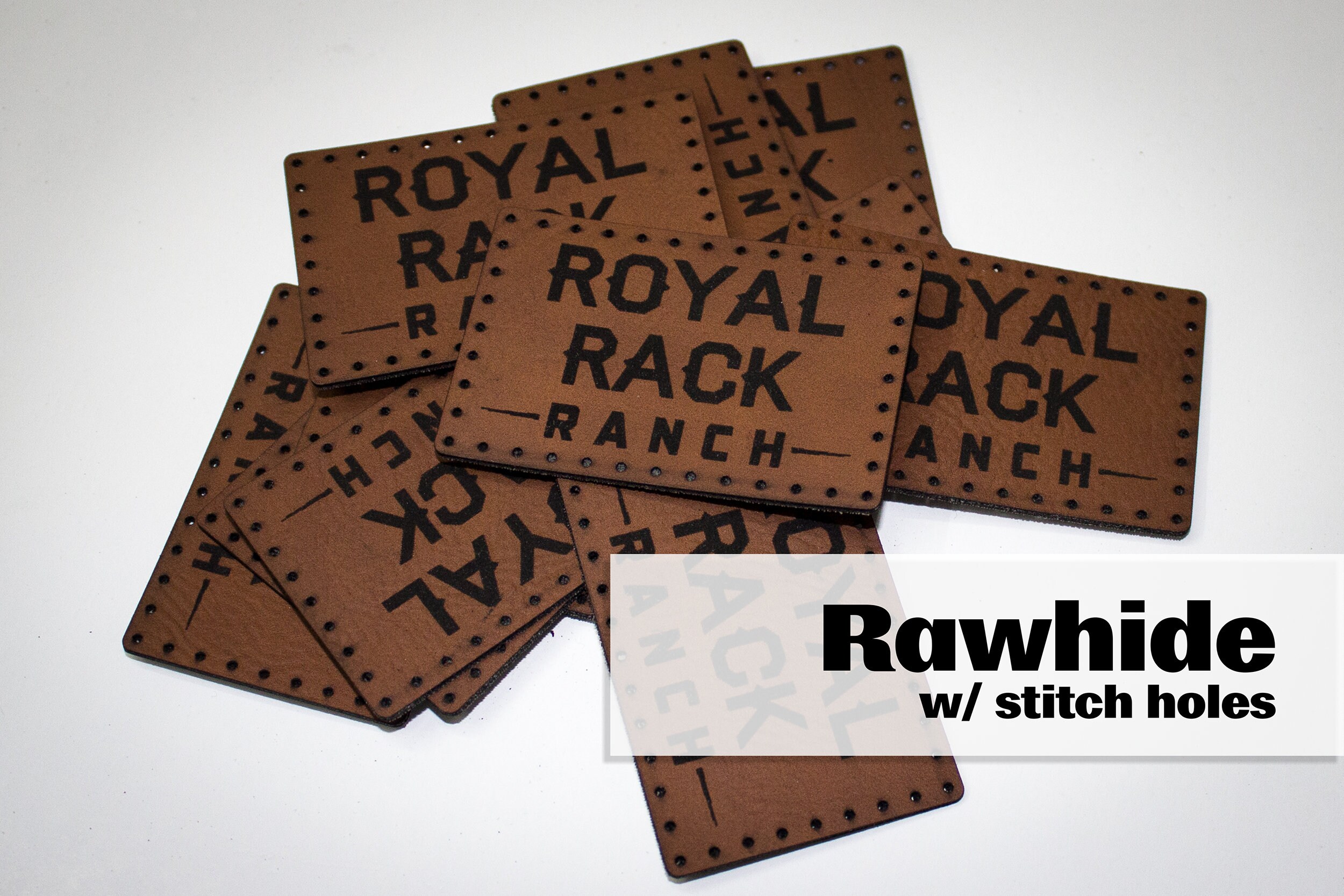 Custom Logo Leatherette Patches Multiple Colors Mockup | Etsy