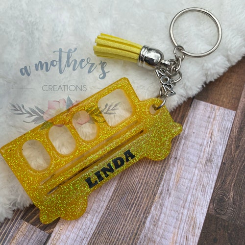 School Bus Keychain School Bus Key Fob Bus Driver Gift Back - Etsy