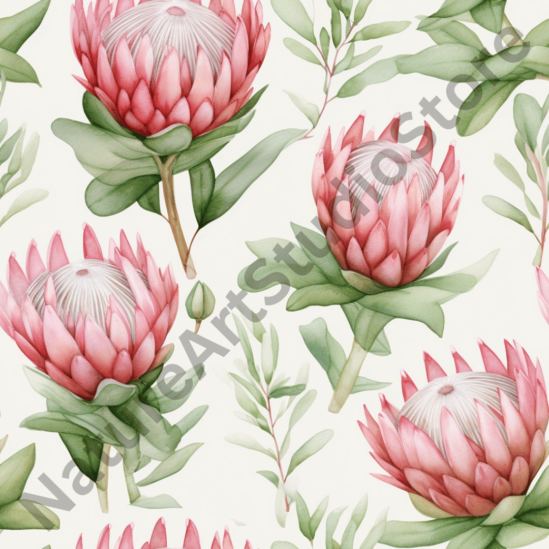 Protea Tiles or Patterns. 10 Images in PNG (300DPI) Format for Instant ...