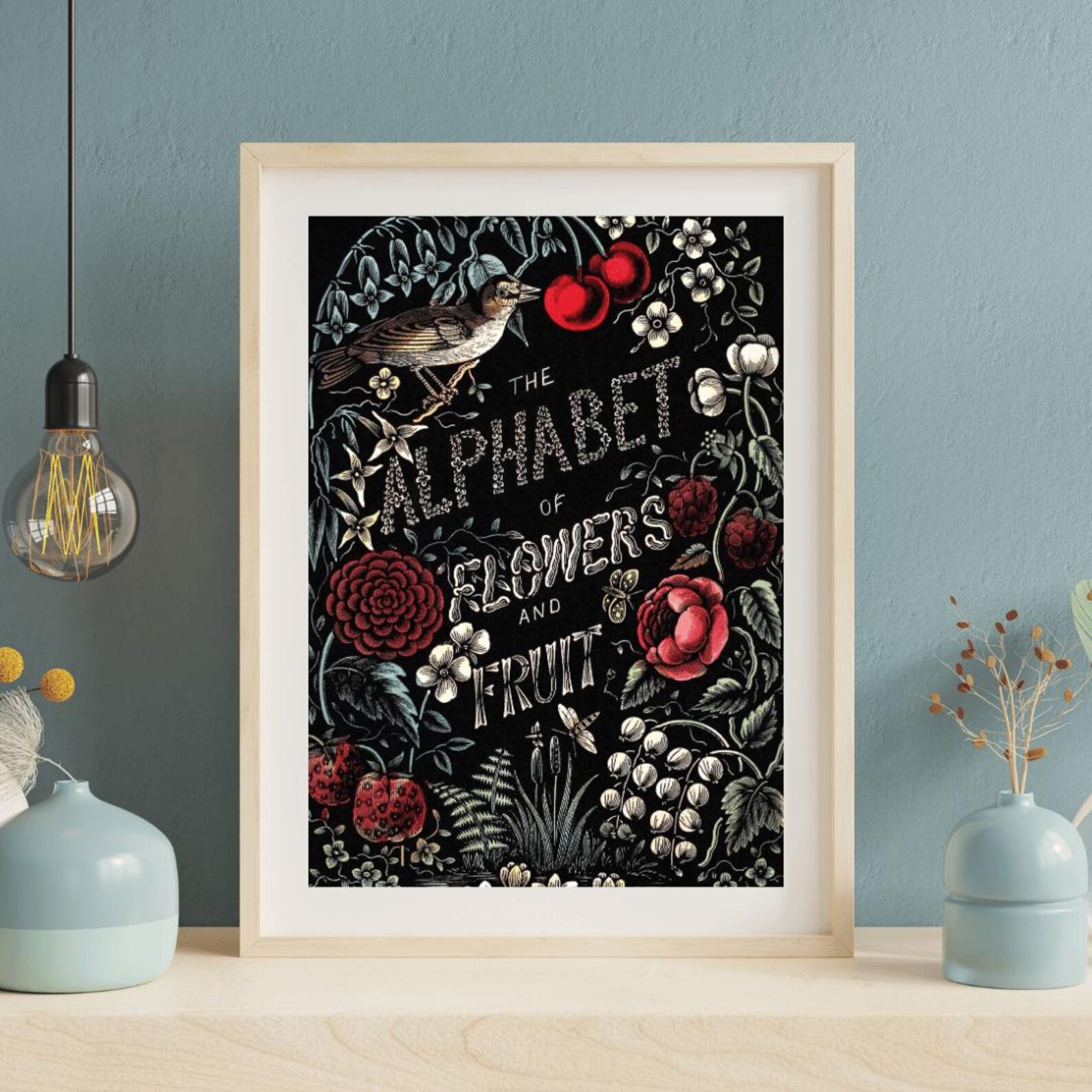 The Alphabet of Flowers and Fruit Wall Art Digital Download 300dpi PNG ...