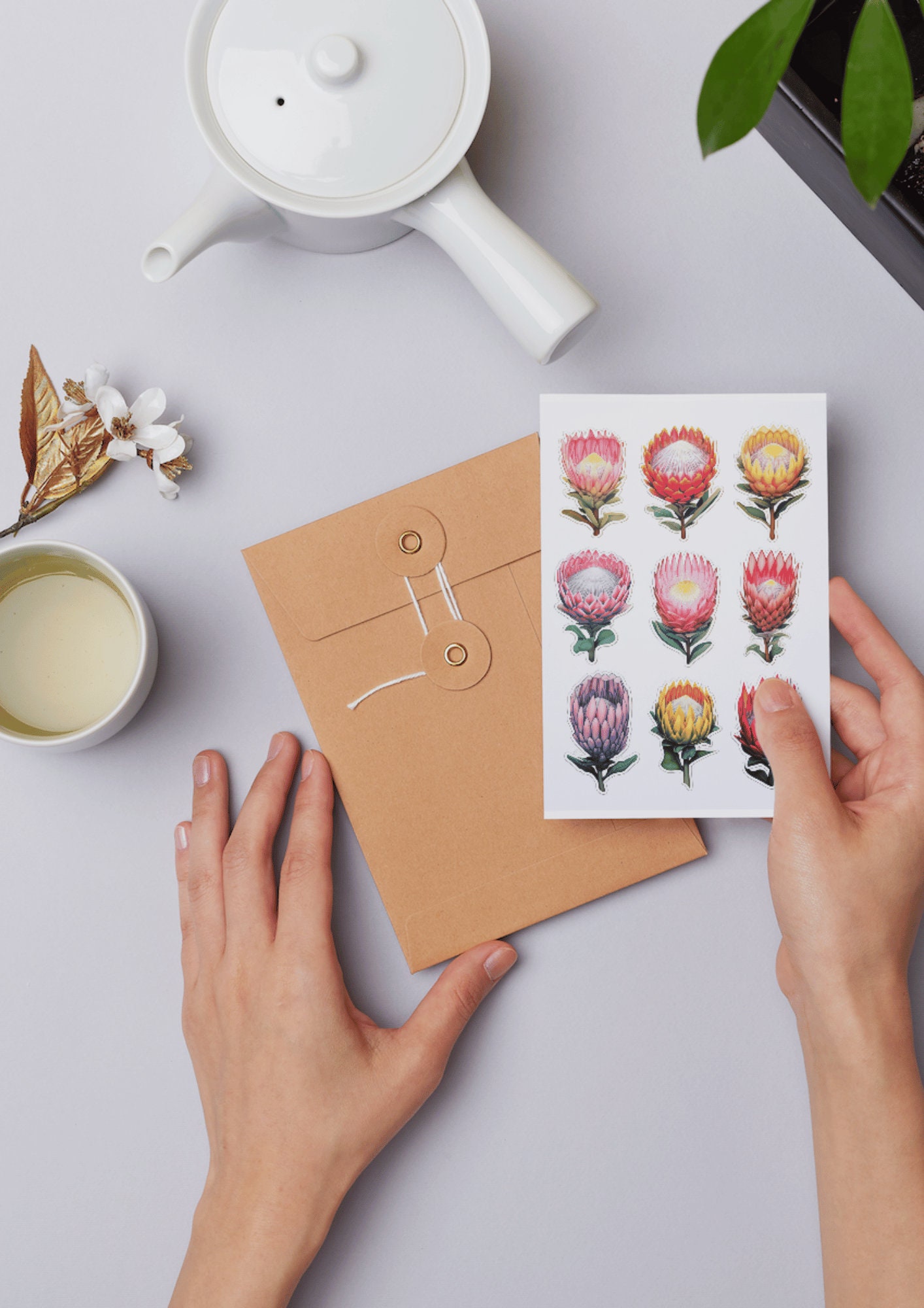 9 Printable Protea Stickers on A4. Instant Download for - Etsy