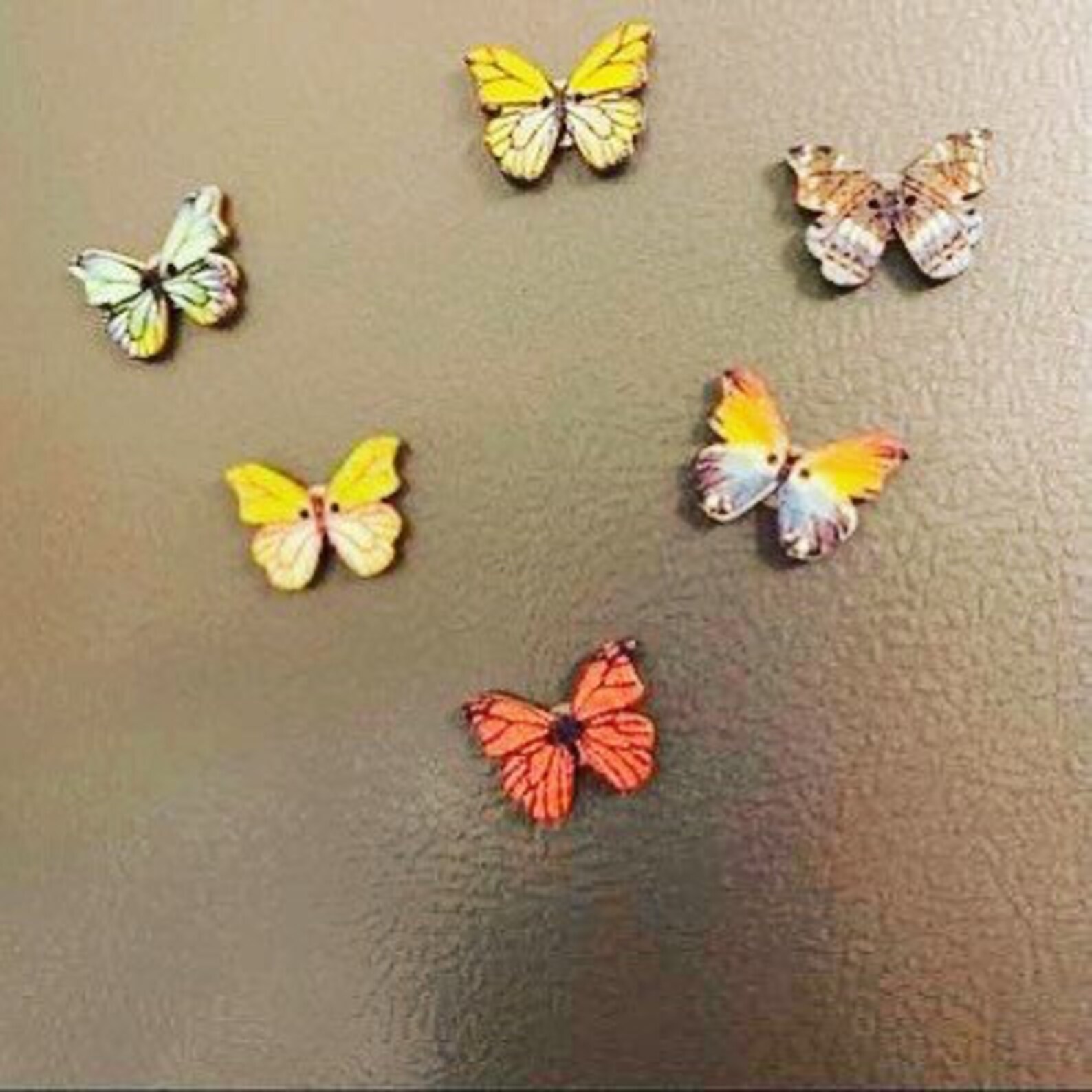 6 X Beautiful Wooden Butterfly Fridge Magnets /needle Minders - Etsy