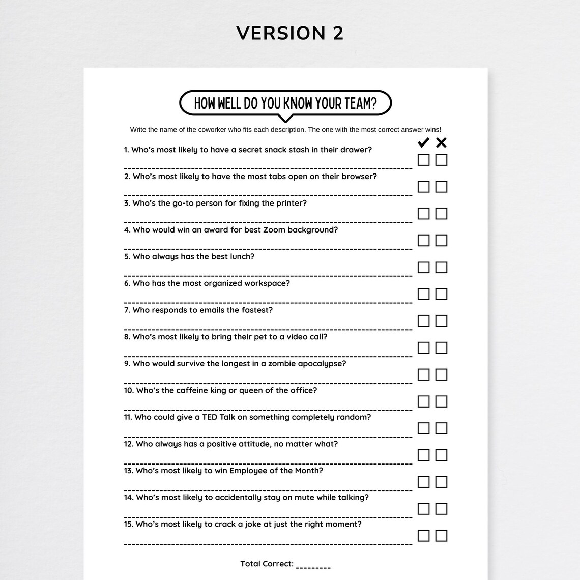 Team Building Game, Office Games, How Well Do You Know Your Team, Ice ...