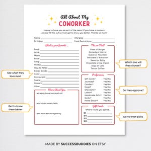 Coworker Questions, Employee Favorites List, Coworker Favorite Things ...