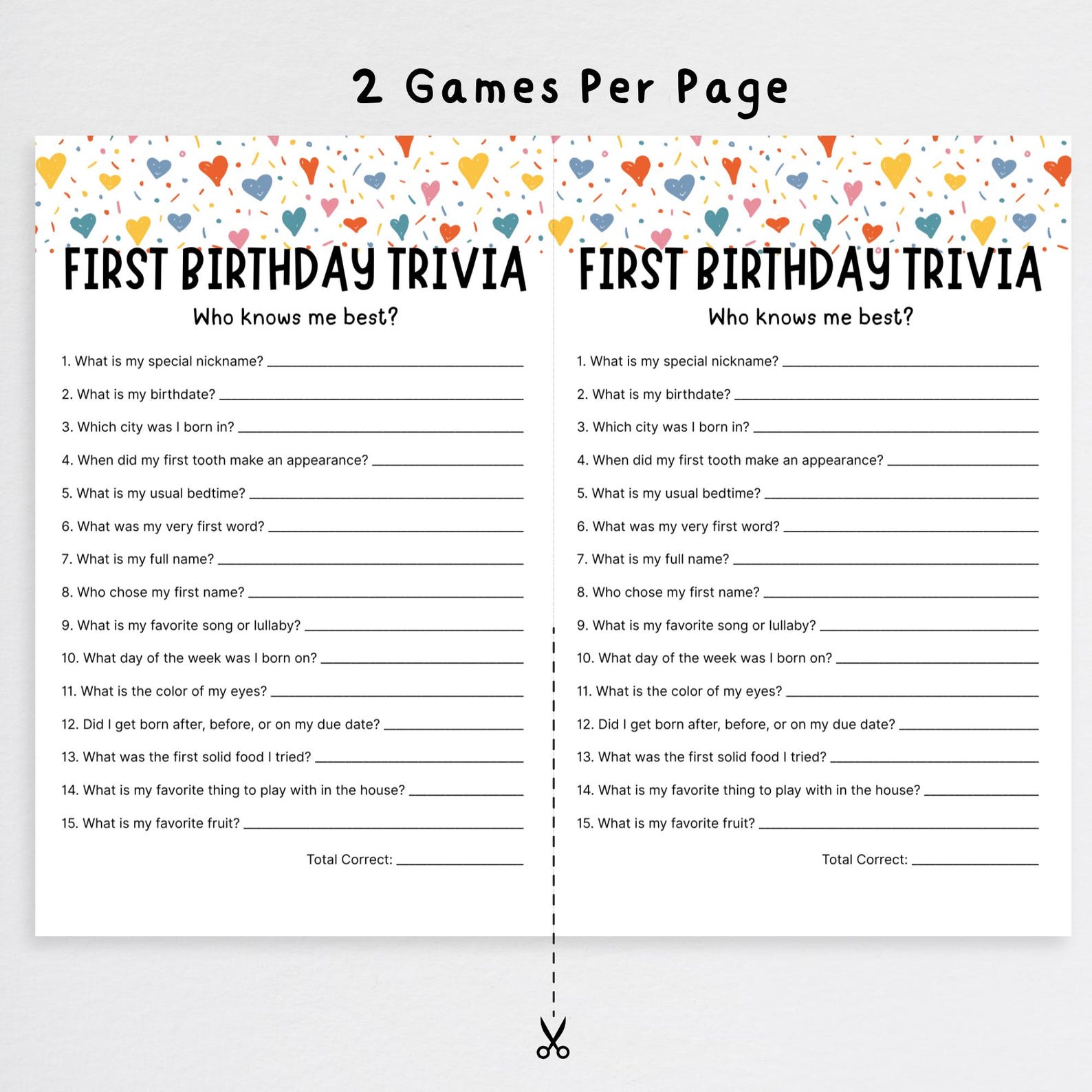 First Birthday Games, Berry First Birthday, 1st Birthday Trivia, 1st ...