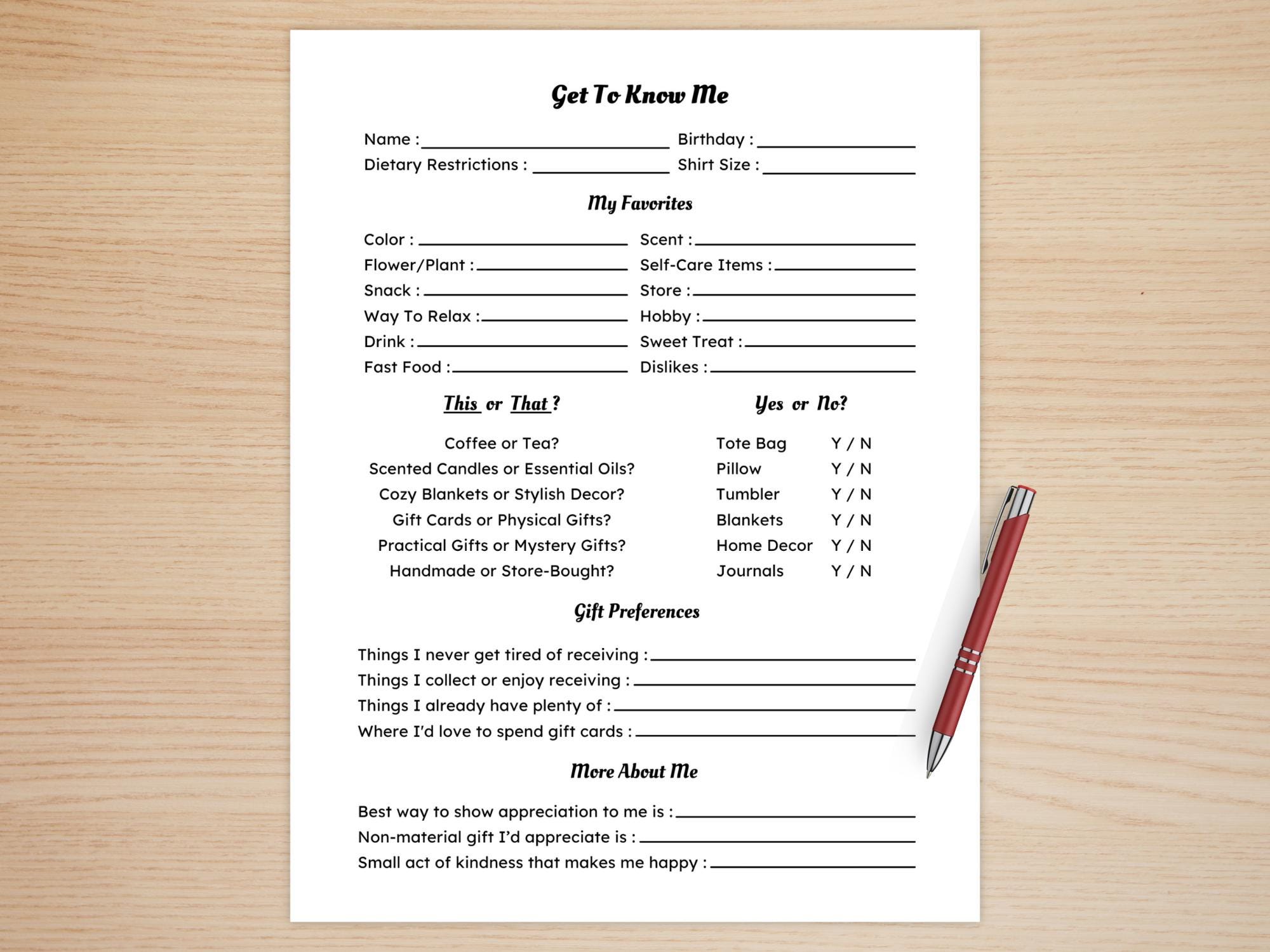 Get to Know You Printable, Coworker Questionnaire, Team Building ...