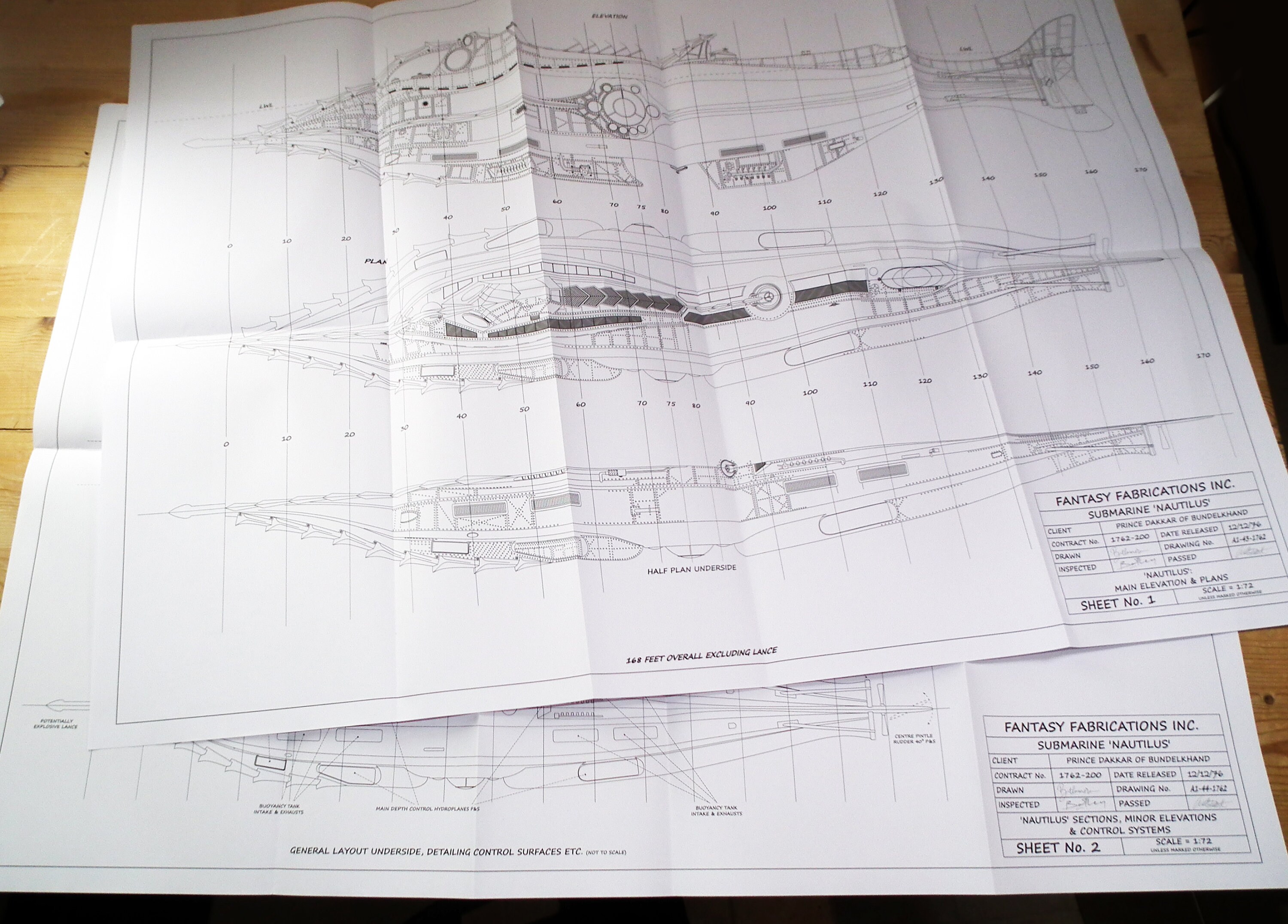 1:72 Scale Plans of Nautilus Submarine From Disney's - Etsy UK