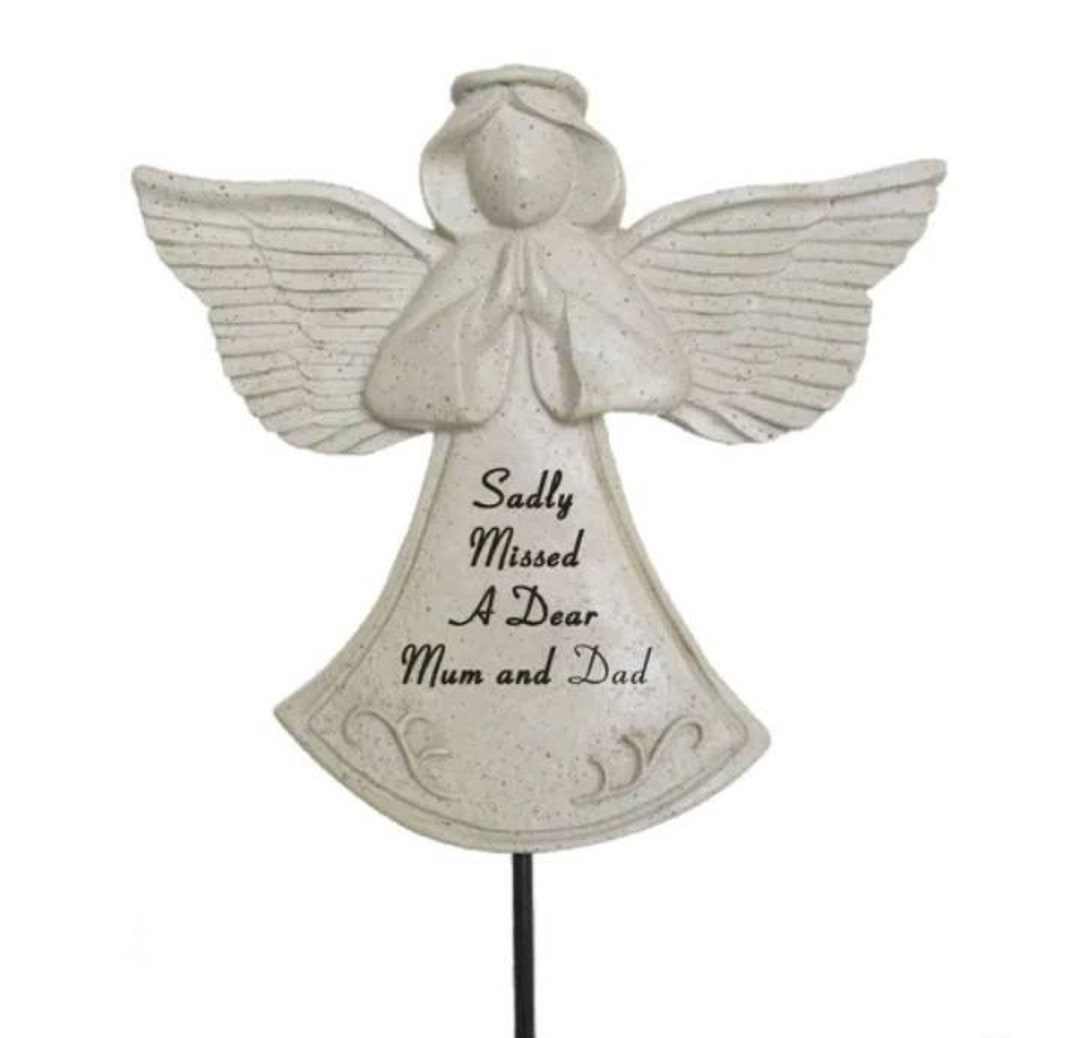 Mum and Dad Guardian Angel Memorial Tribute Stick Graveside Plaque ...