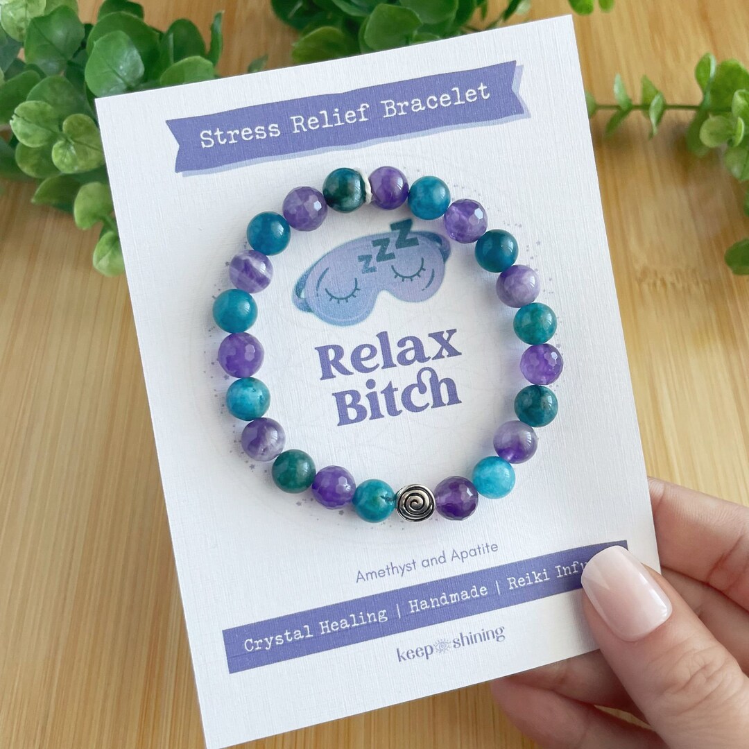 Anxiety Bracelet - Relax B*tch - Stress Relief Bracelet, Anxiety ...