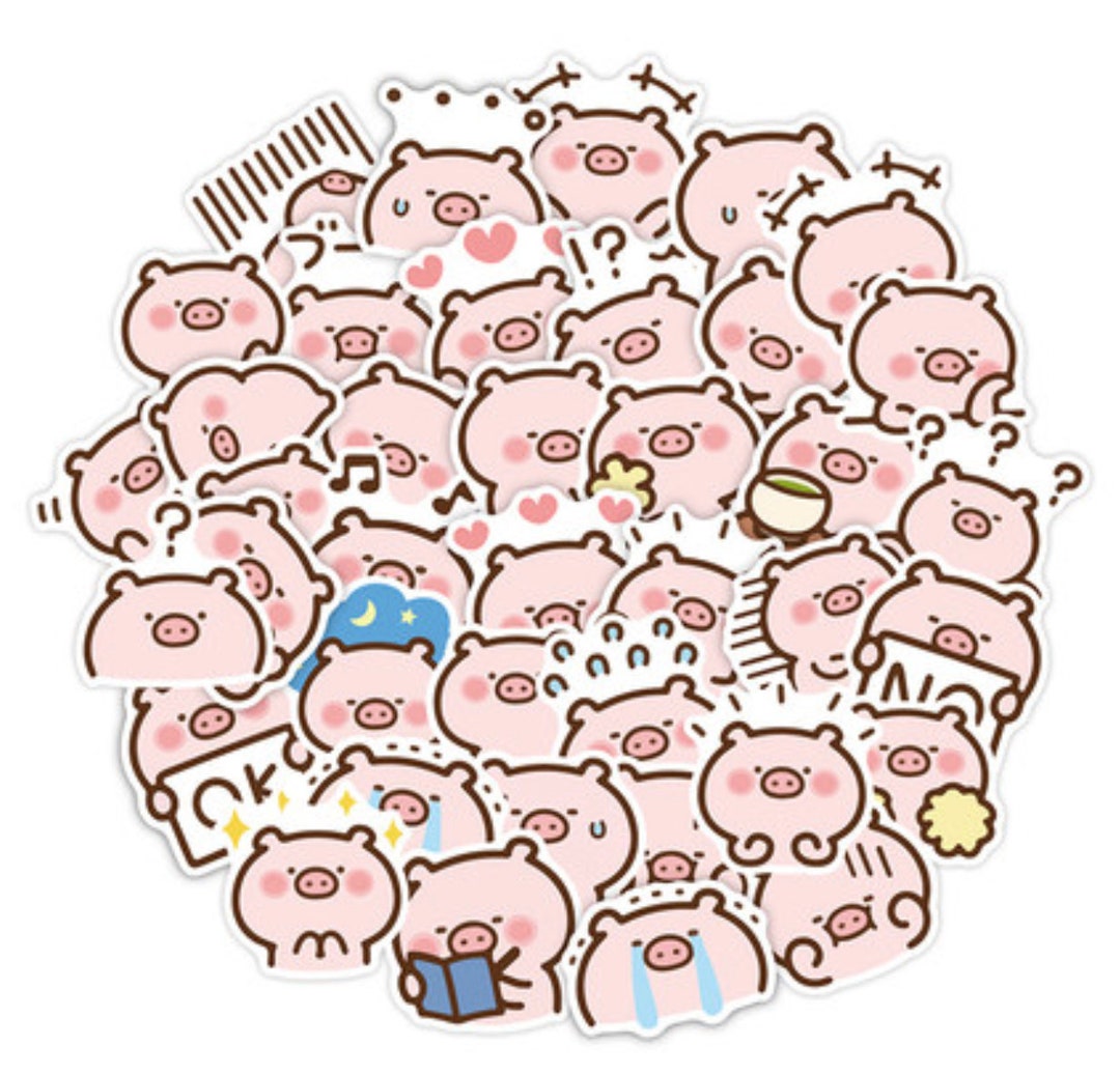 Cute Pig Sticker Pack - Kawaii Animal Stickers - Card Decorating ...