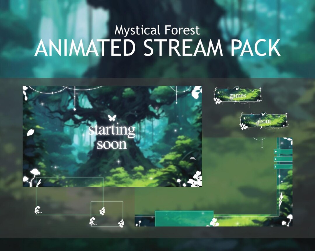 Mystical Forest Animated Stream Pack | Pastel Green Forest | Magical ...