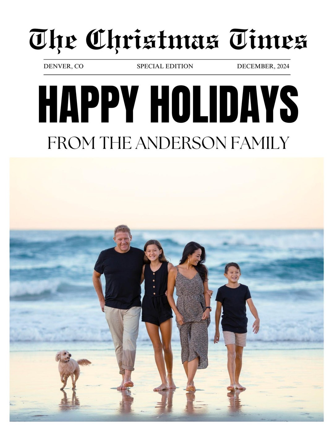 Custom Holiday Newspaper Template - Etsy
