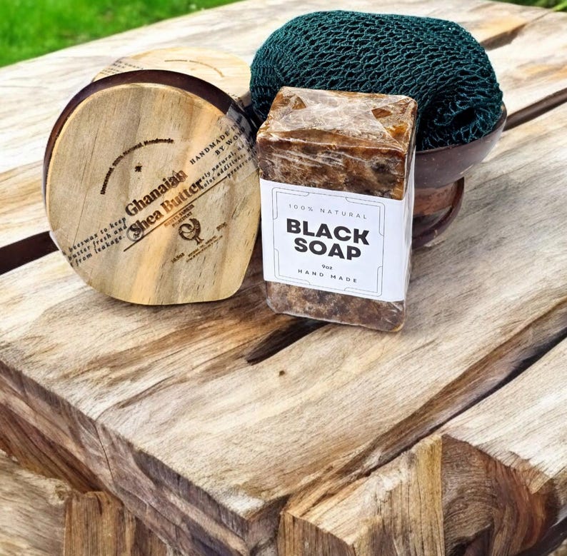 Ghanaian Skincare Trifecta-black Soap, Shea Butter, African Exfoliating ...