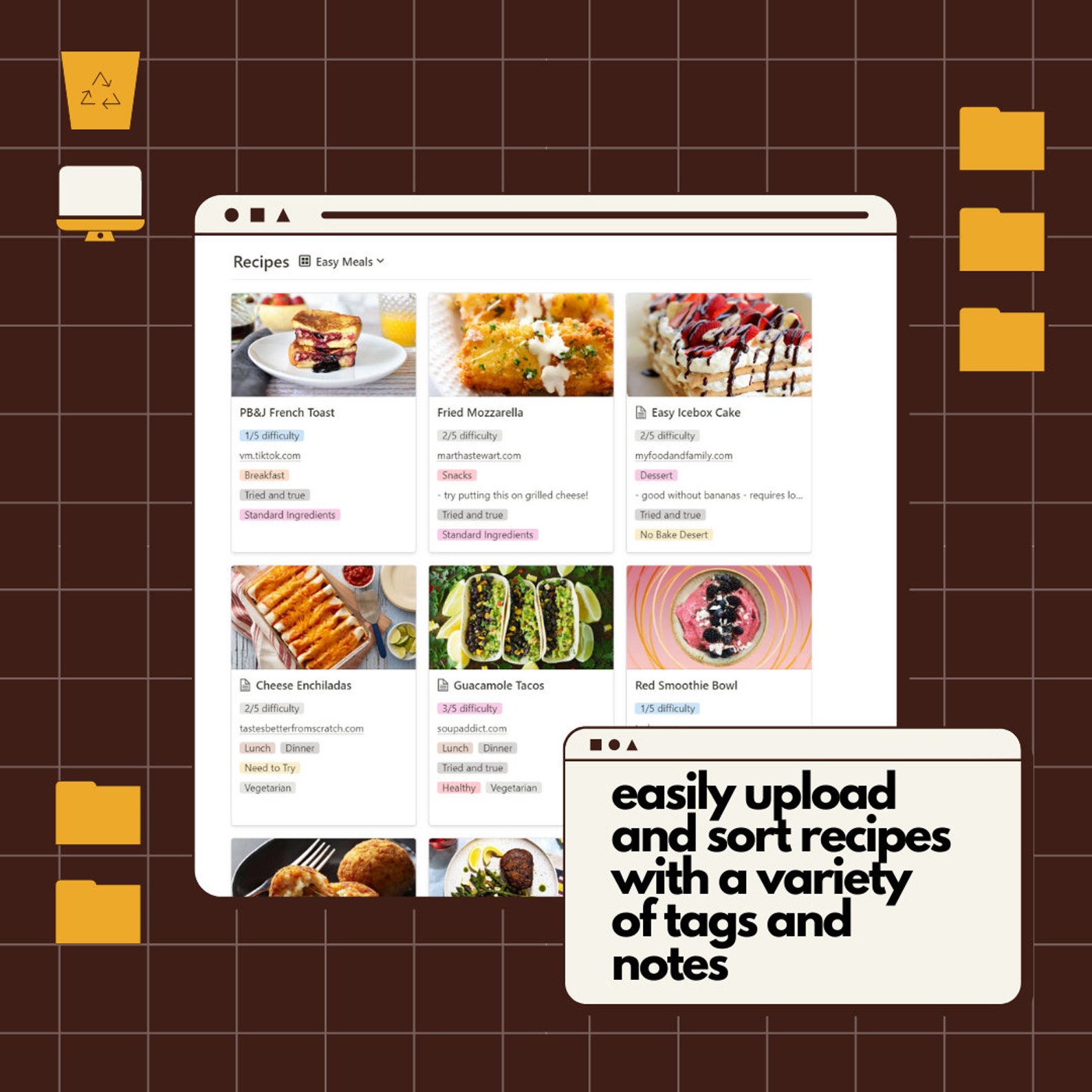 Recipe Book Notion Template For Cooking Meal Prep Etsy