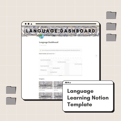 Language Learning Notion Template - Etsy