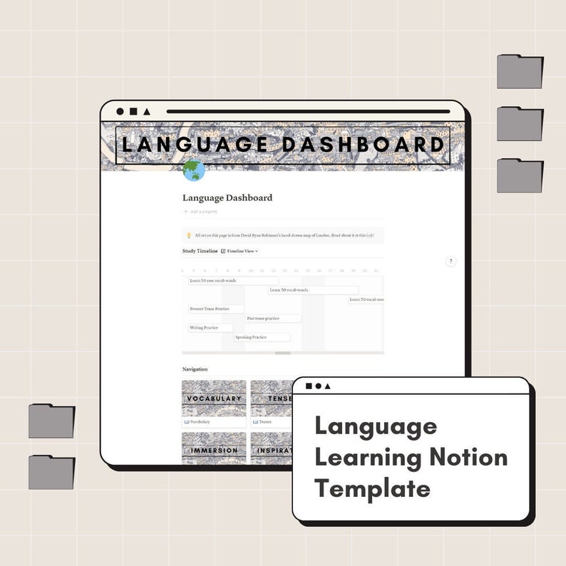 Language Learning Notion Template - Etsy