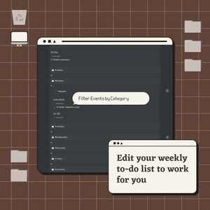 Dark Academia Weekly Planner Notion Template for Life, University ...