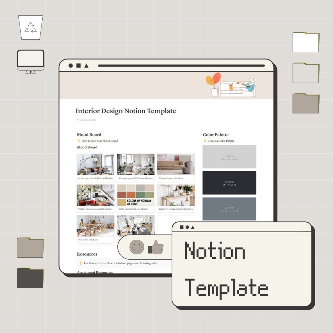 Interior Design Notion Template Digital Design Project - Etsy