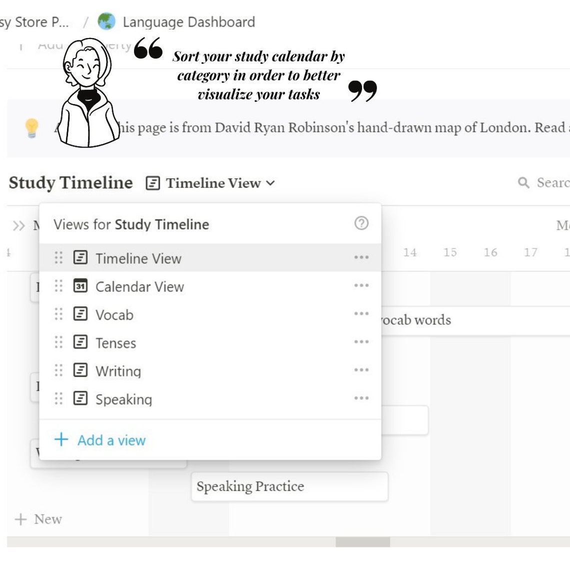 Language Learning Notion Template - Etsy