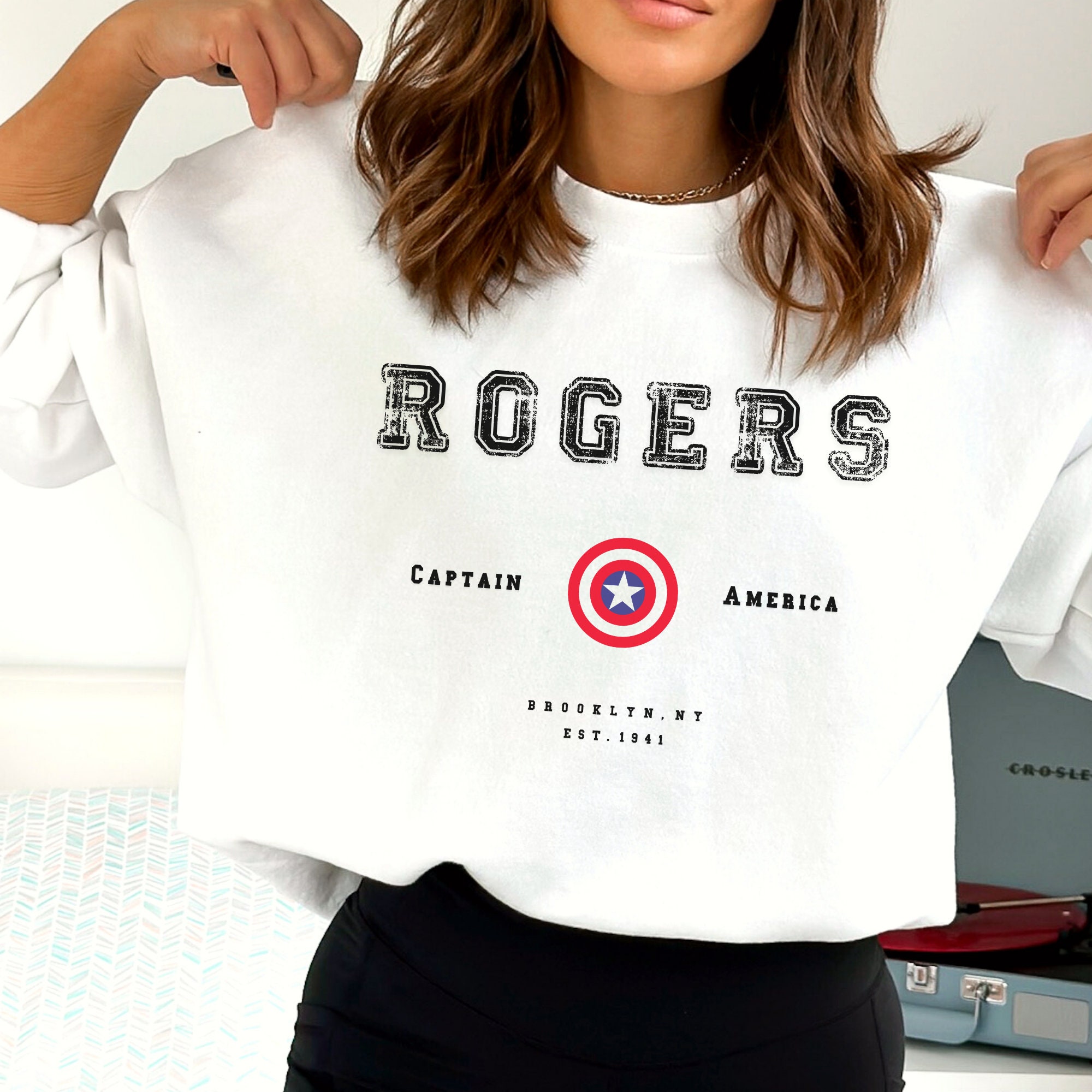 Steve Rogers Marvel Sweatshirt Captain America Est. 1941 - Etsy