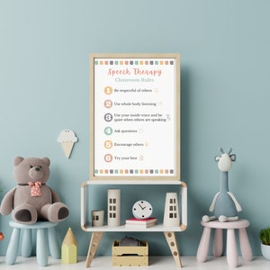 Speech Therapy Room Poster School SLP Classroom Poster SLP Room Decor ...