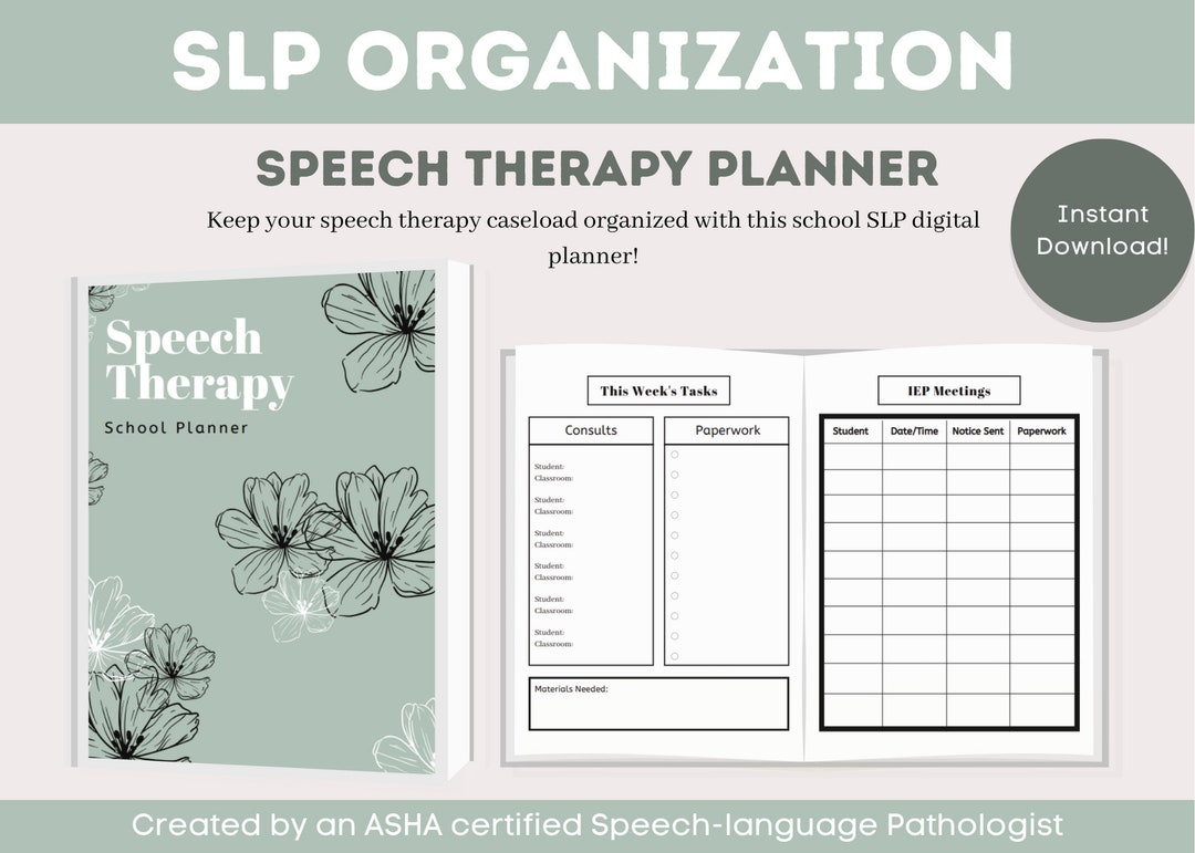School SLP Planner Speech Therapy Planner Speech Therapy Organization ...