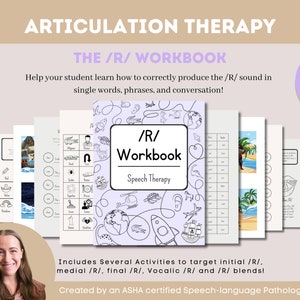 Articulation Workbook for Kids Speech Therapy Materials School SLP ...