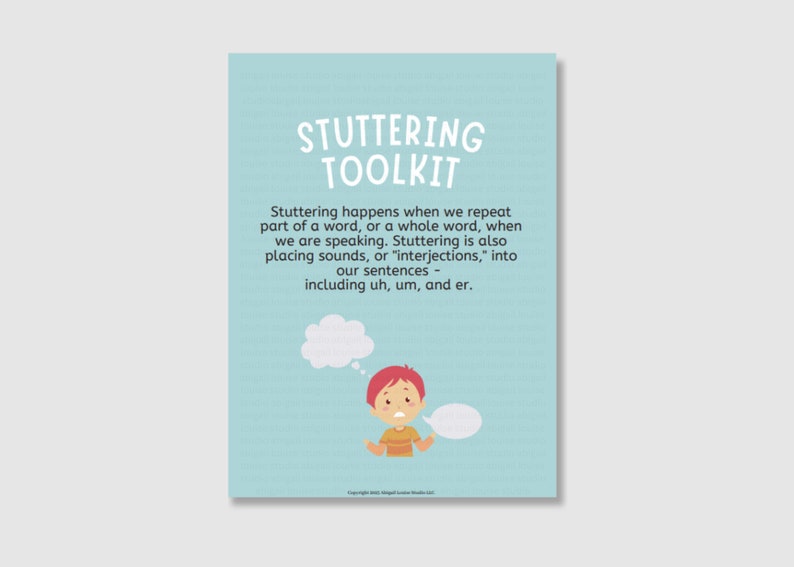 Fluency Strategies for Kids Speech Therapy Materials for Fluency Speech ...