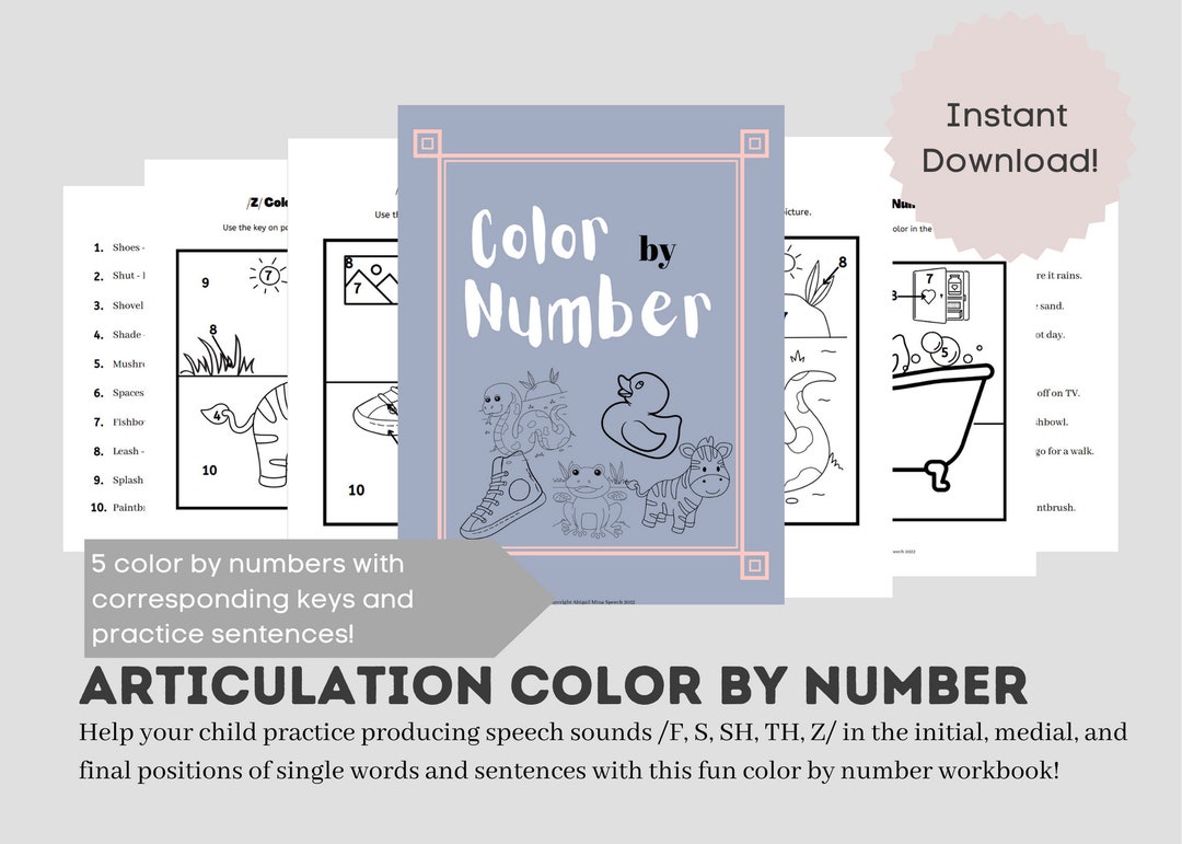 Articulation Speech Therapy Coloring Book SLP Materials Speech - Etsy