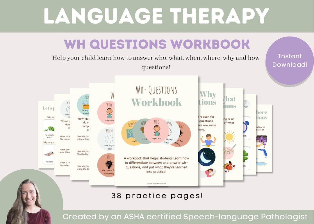 Speech Therapy Activities WH Questions for Kids Kindergarten Activity ...