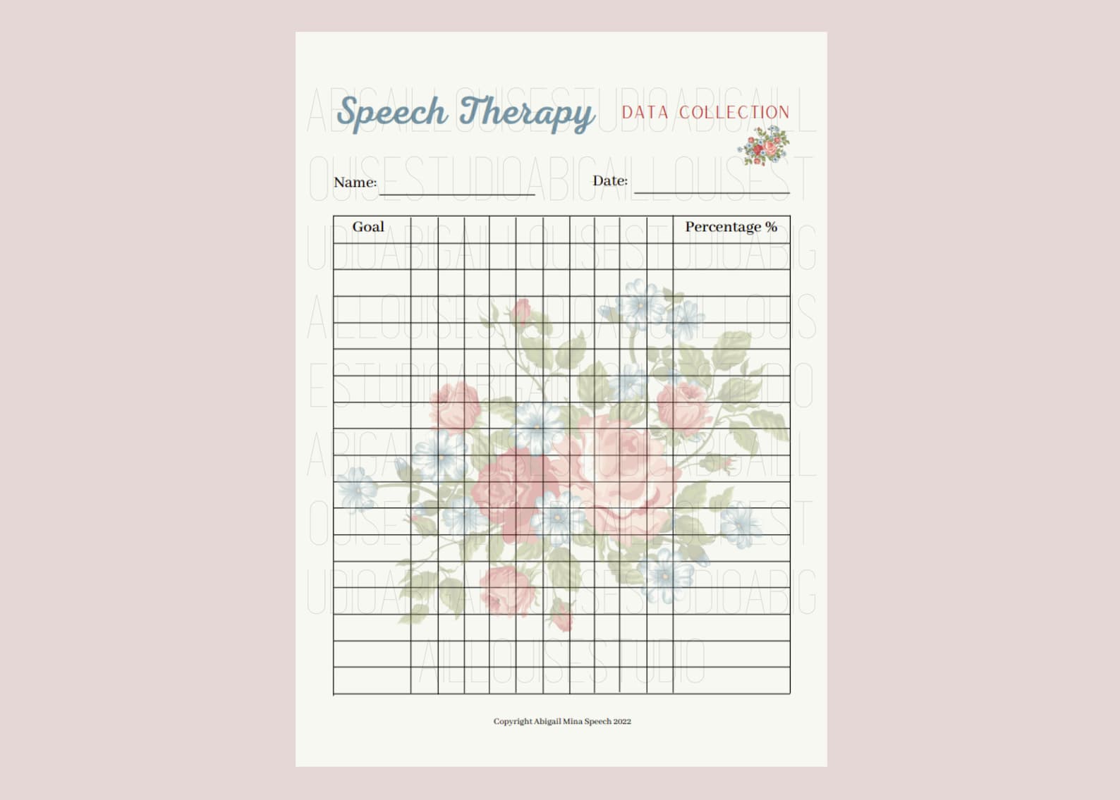 Speech Therapy Data Collection SLP Data Sheets Speech Pathology Data Speech Therapy Data SLP ...