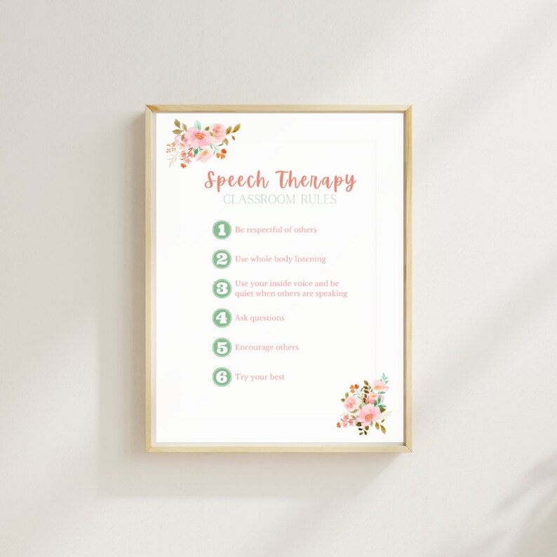 Speech Therapy Classroom Poster School SLP Materials Speech - Etsy