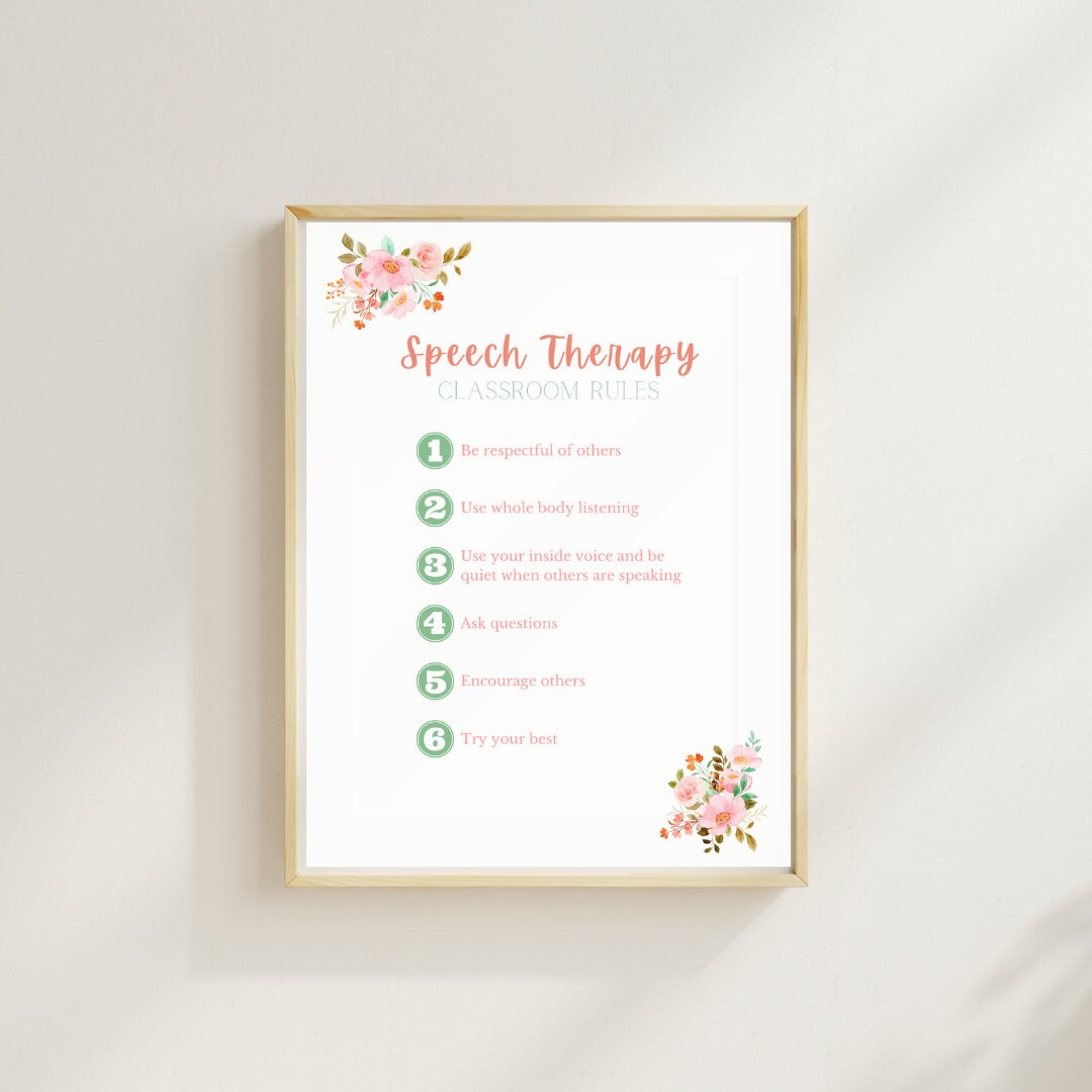 Speech Therapy Classroom Poster School SLP Materials Speech - Etsy