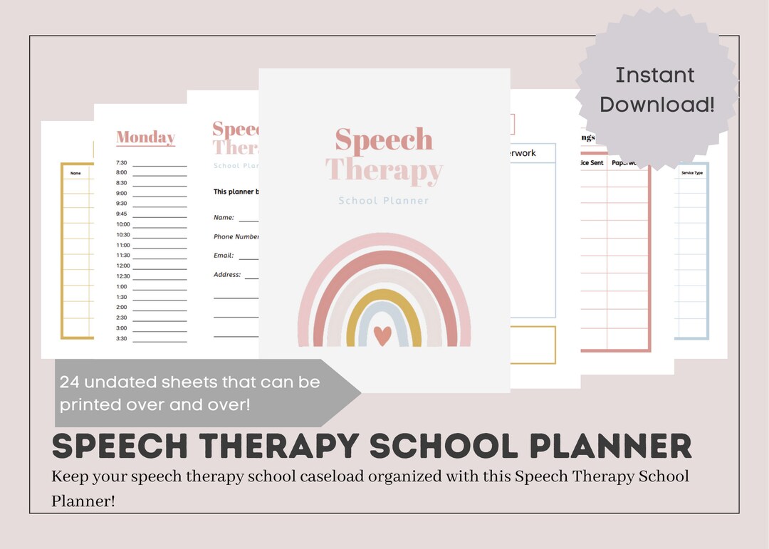 School Digital Planner SLP School Planner Organizer Speech - Etsy