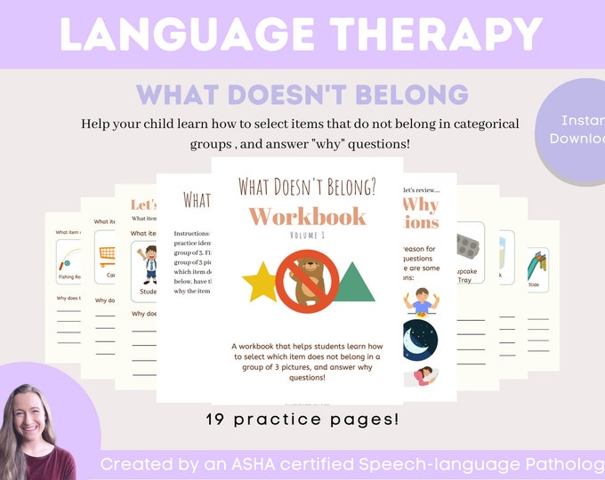 SLP Materials for Speech Therapy Activities WH Questions Workbook for ...