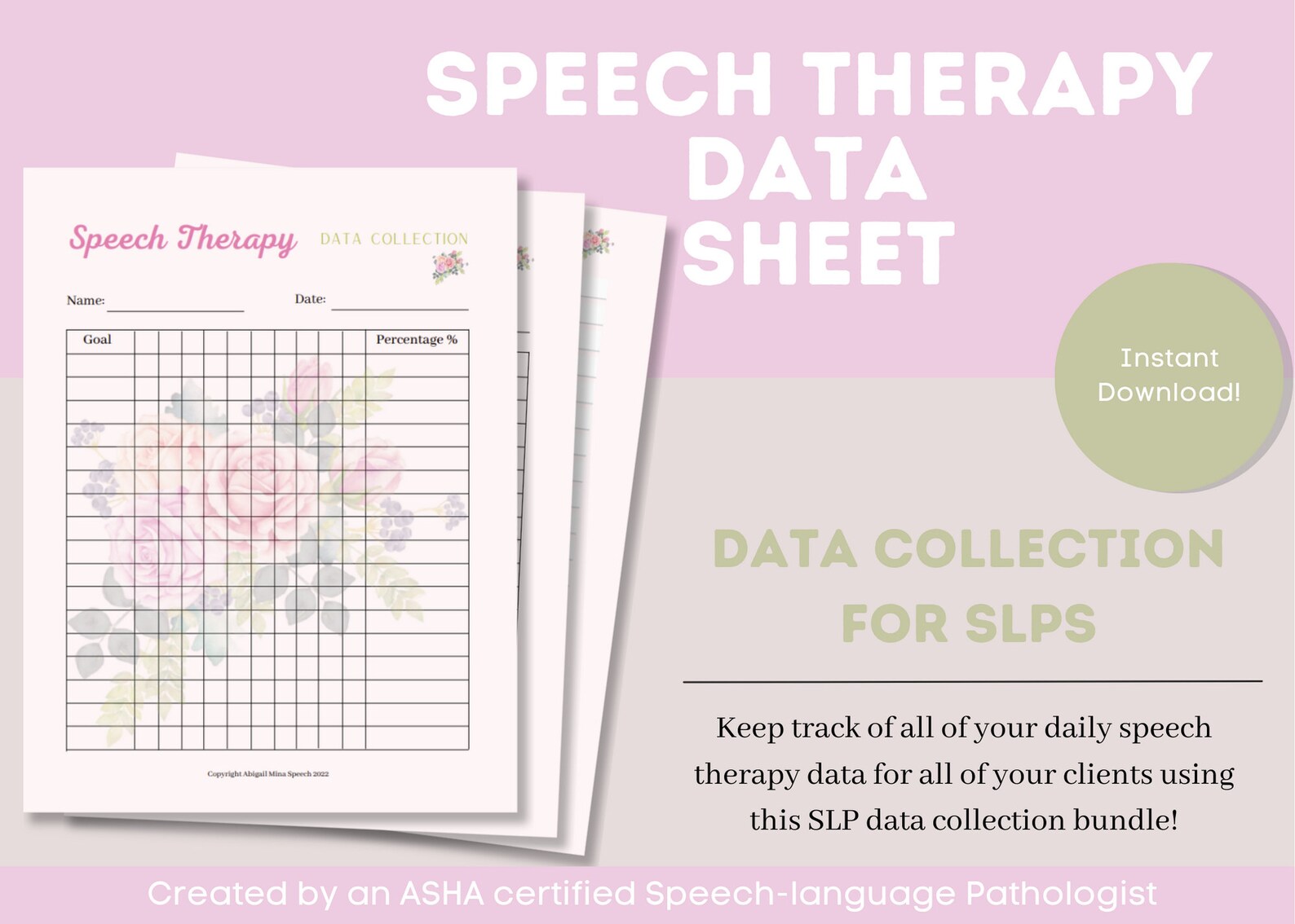 SLP Data Sheet Speech Therapy Data Collection Speech Therapy Notes SLP ...