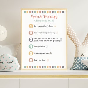 Speech Therapy Room Poster School SLP Classroom Poster SLP Room Decor ...
