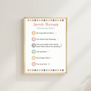 Speech Therapy Room Poster School SLP Classroom Poster SLP Room Decor ...