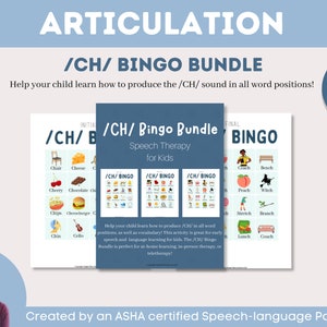 Speech Therapy Articulation Preschool Speech Sounds Bingo Game ...