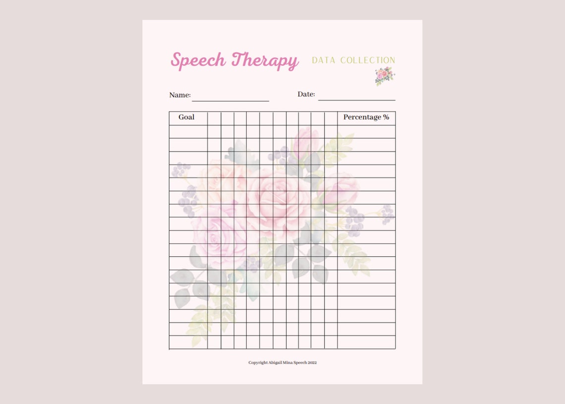SLP Data Sheet Speech Therapy Data Collection Speech Therapy Notes SLP ...